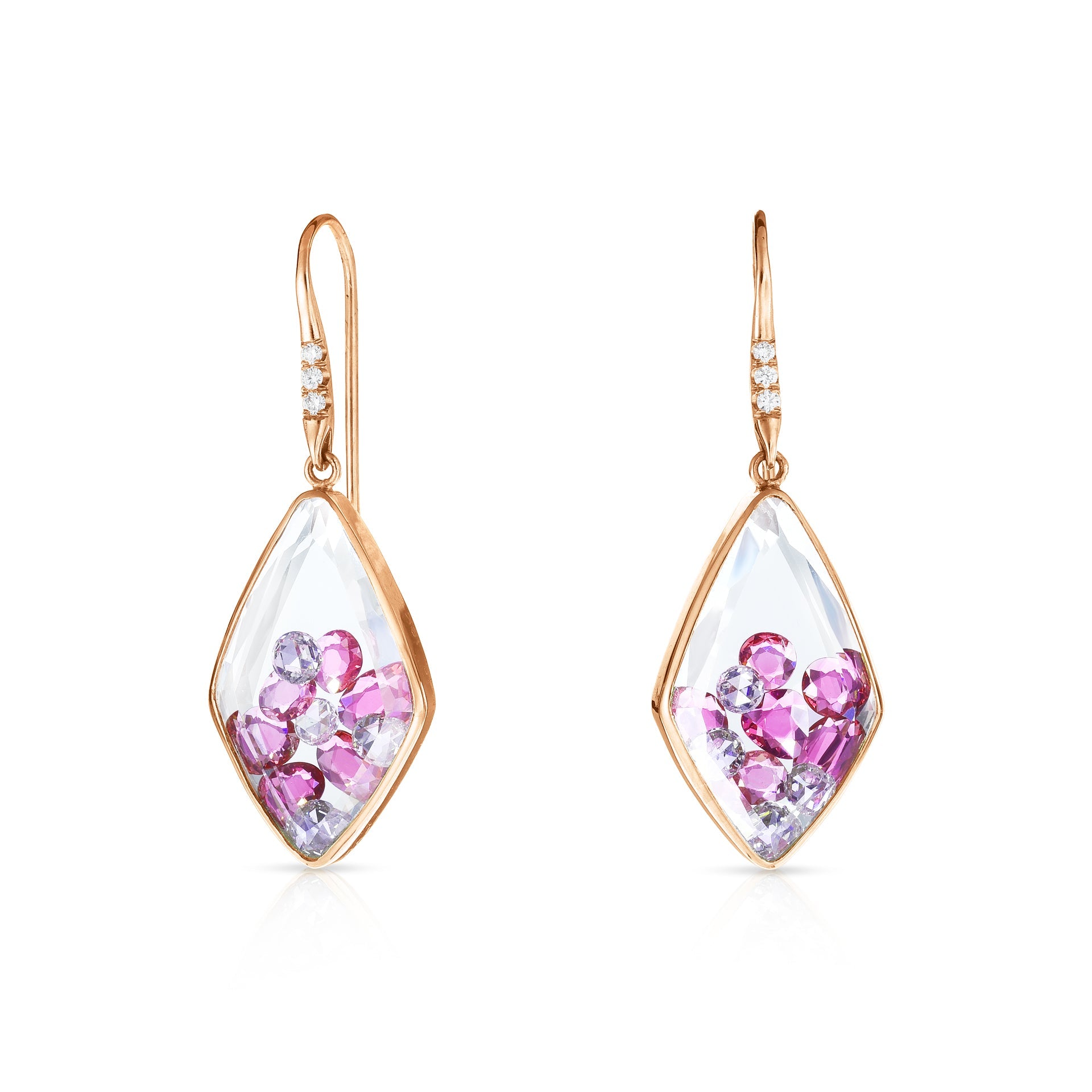 Pink Kite Earrings in 18k gold - Moritz Glik